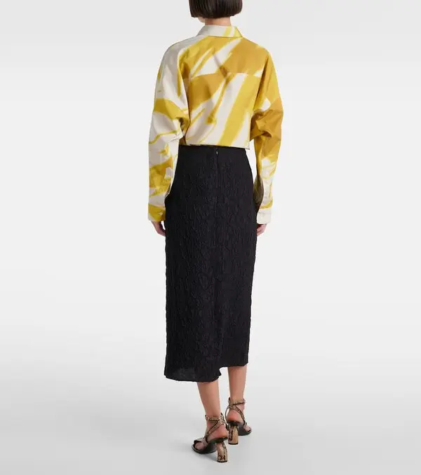 Dries Van Noten Gathered Midi Skirt