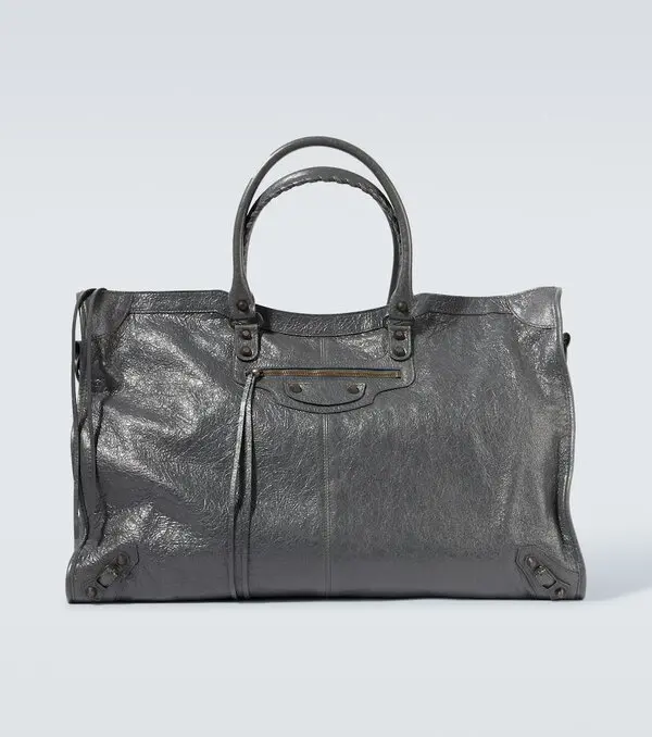 Balenciaga Le City Leather Duffle Bag - Grey
