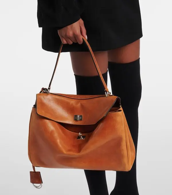 Balenciaga Rodeo Medium Leather Shoulder Bag