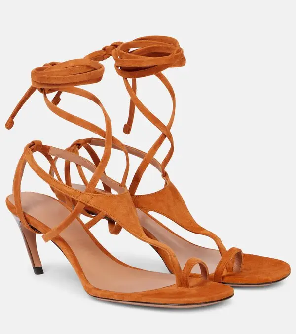 Attico Nova 65 Suede Sandals - Orange
