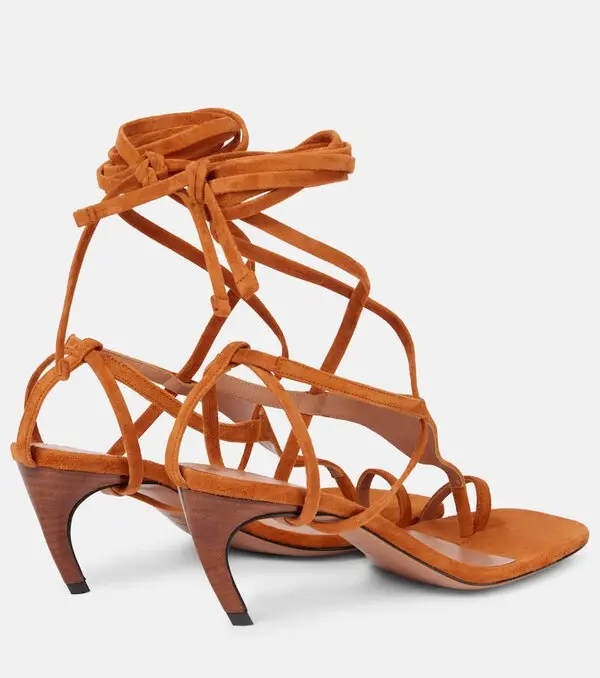 Attico Nova 65 Suede Sandals - Orange