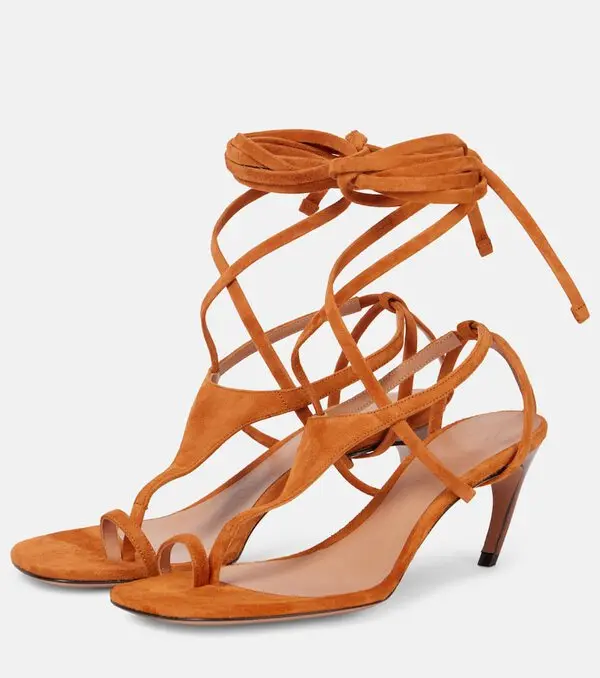Attico Nova 65 Suede Sandals - Orange