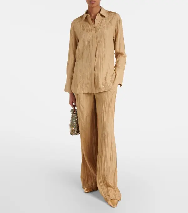 JOSEPH Thoresby Silk Palazzo Pants - Neutrals
