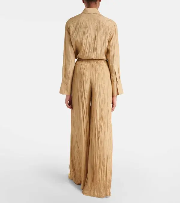 JOSEPH Thoresby Silk Palazzo Pants - Neutrals