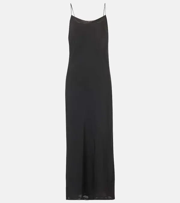 TOTEME Silk Satin Slip Dress - Black