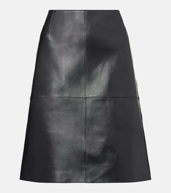 TOTEME Paneled Leather Midi Skirt