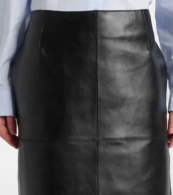 TOTEME Paneled Leather Midi Skirt