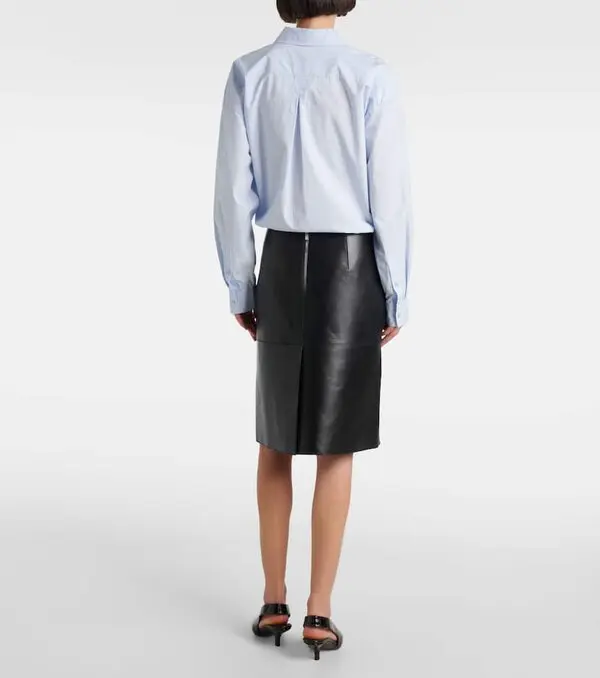 TOTEME Paneled Leather Midi Skirt