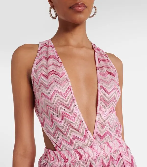 Missoni Zigzag Halterneck Jumpsuit - Pink