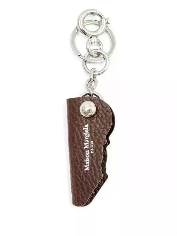 MAISON MARGIELA Logo-print Leather Key Holder - Brown