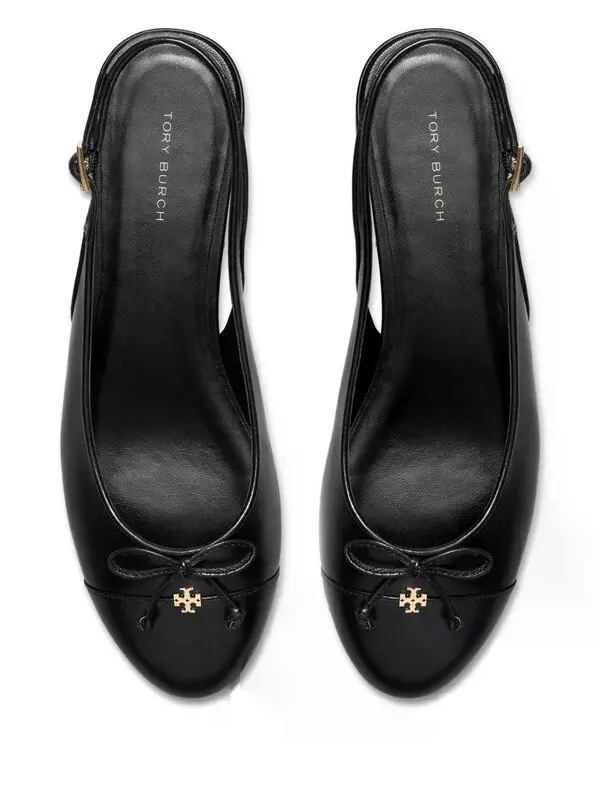 Tory Burch Leather Ballerinas - Black