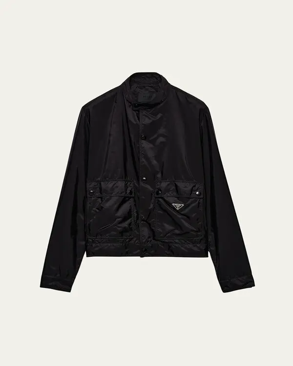 Prada Re-nylon Snap-front Jacket - Black