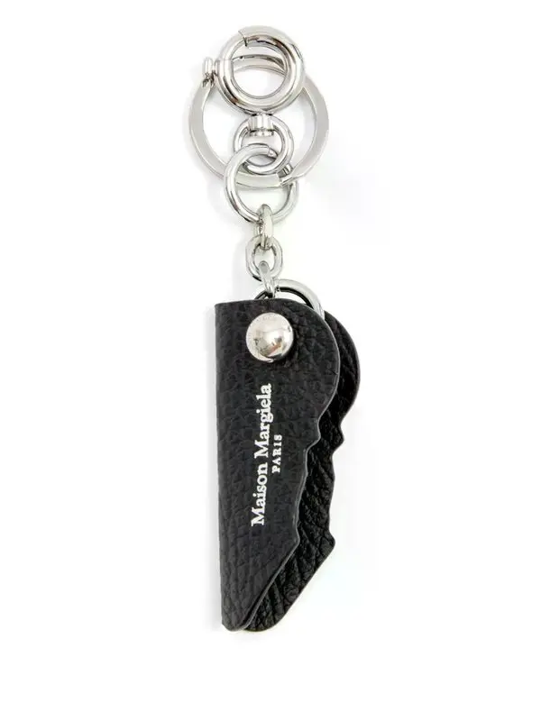 MAISON MARGIELA Leather Keyring - Black