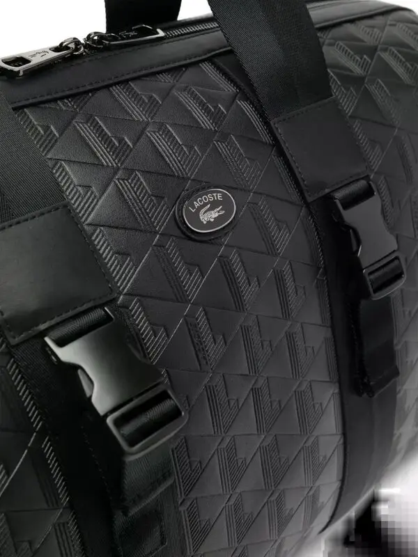 Lacoste Monogram Leather Weekend Bag