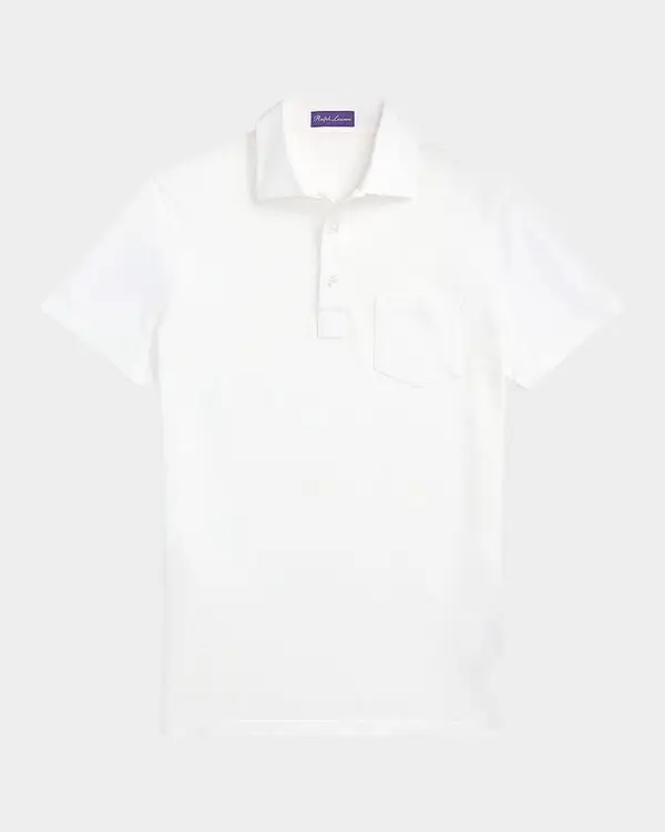 Ralph Lauren Custom Slim Pique Polo Shirt - White