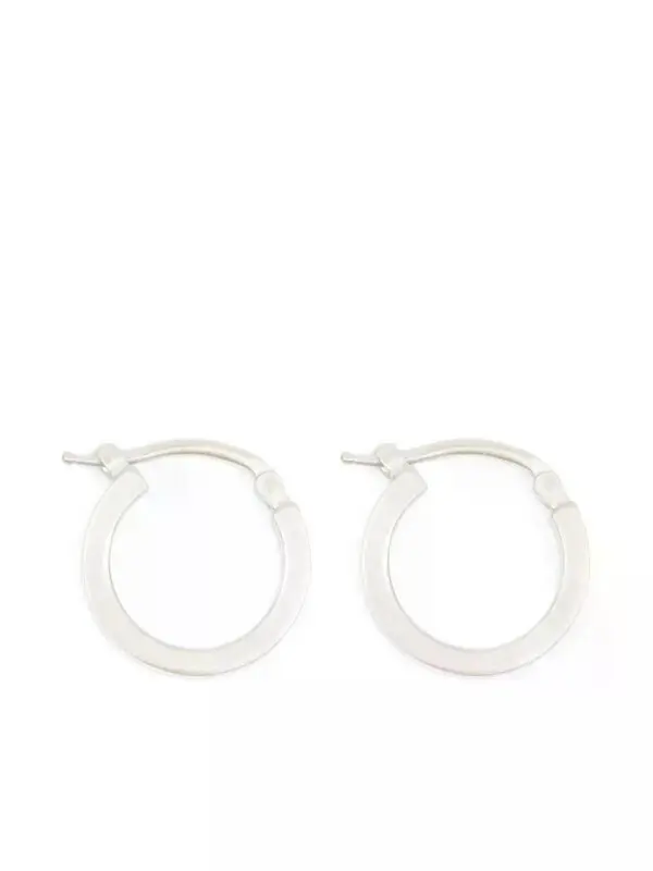 MAISON MARGIELA Logo-engraved Hoop Earrings - Silver