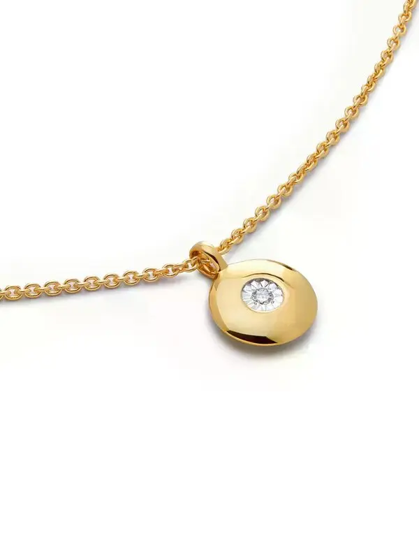 Monica Vinader 18kt Recycled Vermeil Birthstone Diamond Pendant Necklace - Gold