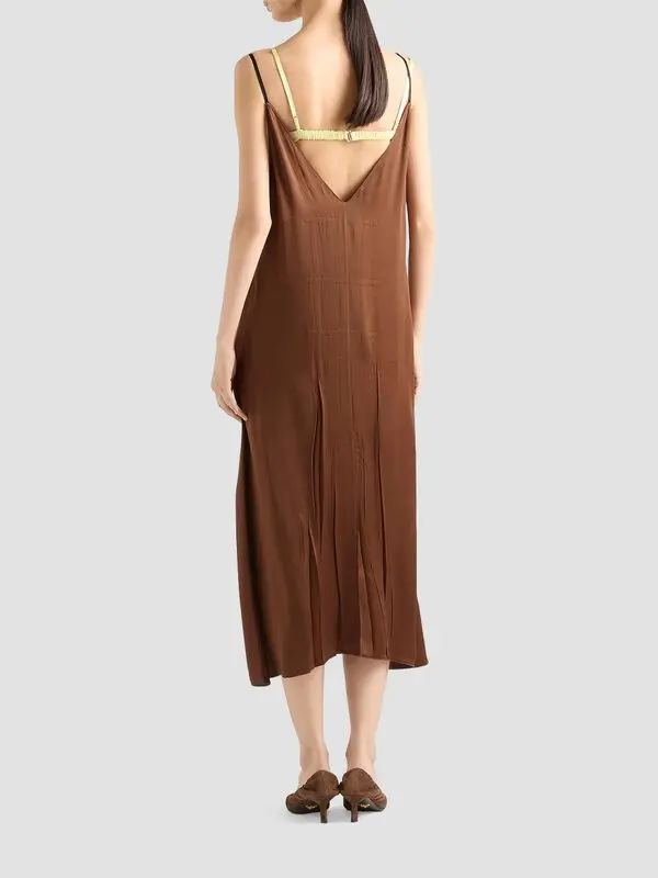 Prada Satin Crepe Dress - Brown