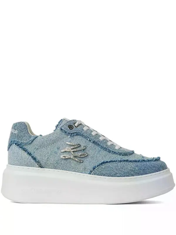 Karl Lagerfeld Indigo Denim Platform Sneakers