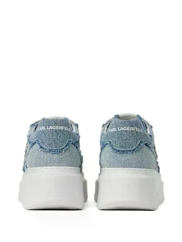 Karl Lagerfeld Indigo Denim Platform Sneakers