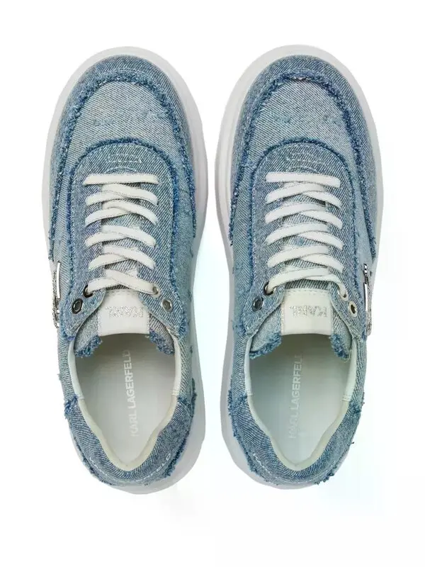 Karl Lagerfeld Indigo Denim Platform Sneakers