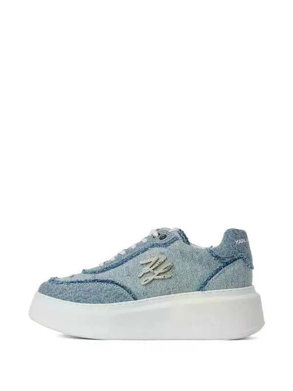Karl Lagerfeld Indigo Denim Platform Sneakers