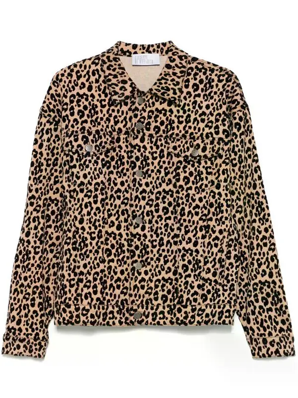 Giuseppe Di Morabito Leopard-print Denim Trucker Jacket
