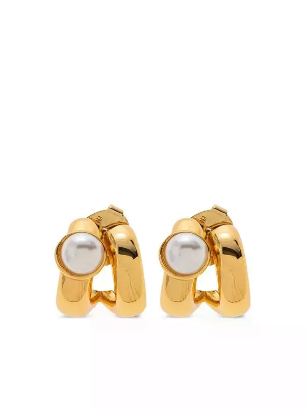 Kate Spade New York Keep Sparkling Pearl Huggie Earrings - Gold