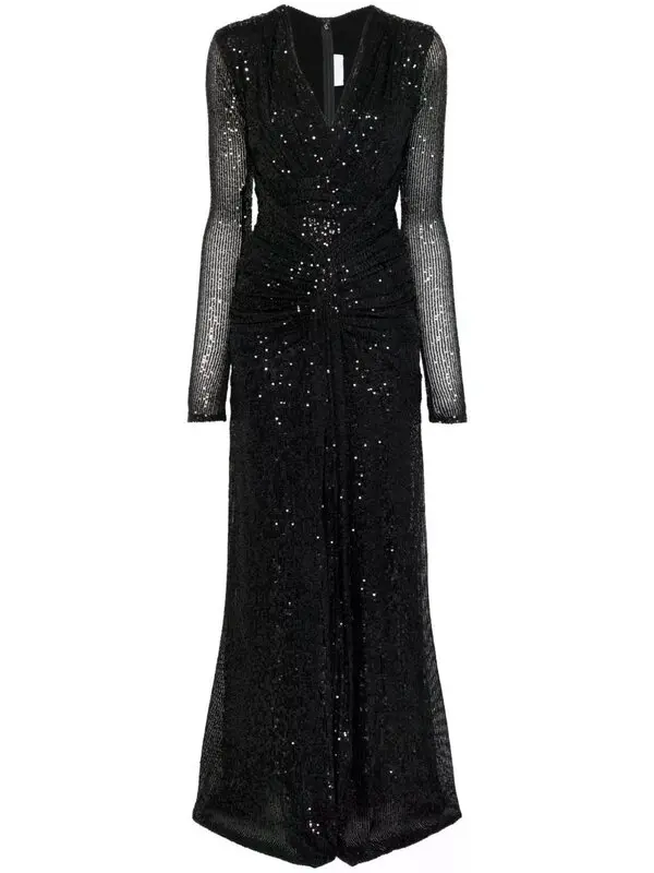Zeena Zaki Sequined Gown In Black - 30% Off | Editorialist