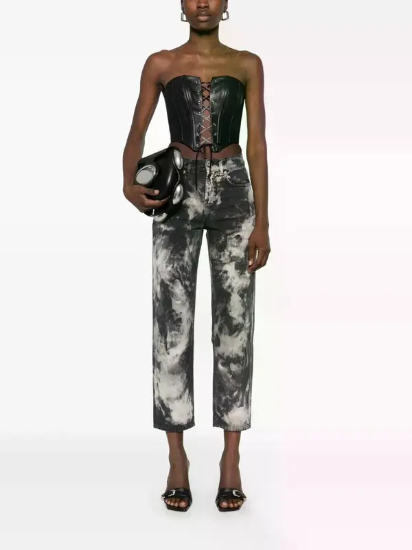John Richmond Lace-up Leather Corset Top