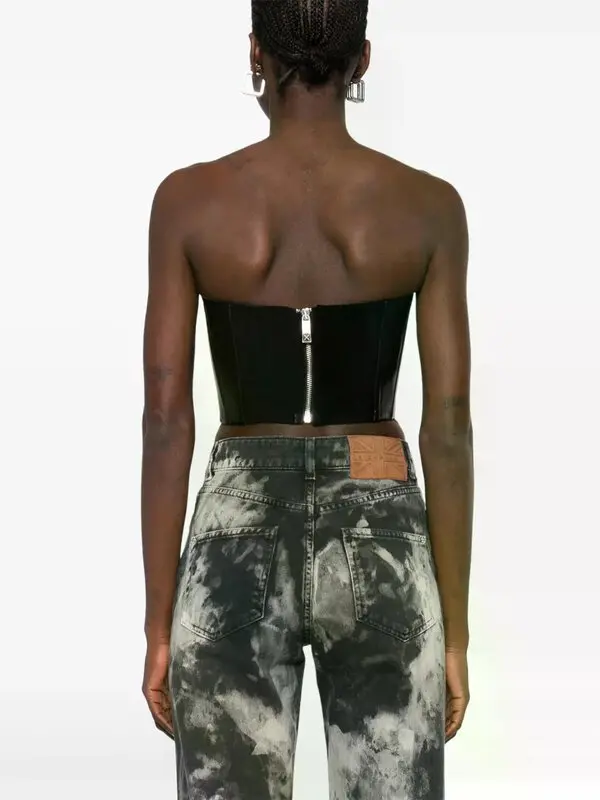 John Richmond Lace-up Leather Corset Top