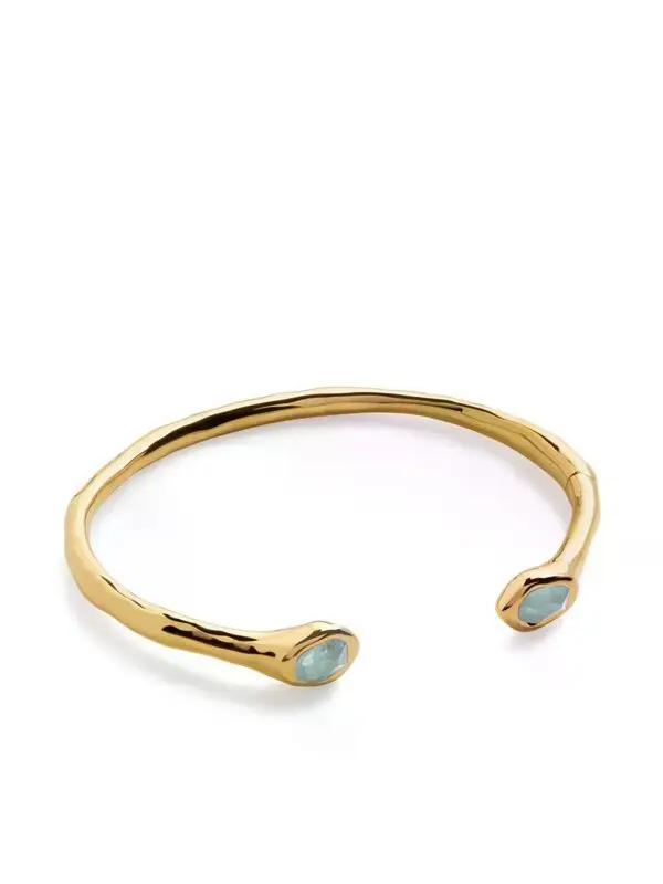 Monica Vinader Odyssey Aquamarine Vermeil Cuff Bracelet - Gold