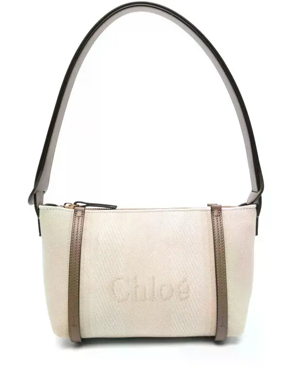Chloé Logo-jacquard Shoulder Bag - Neutrals