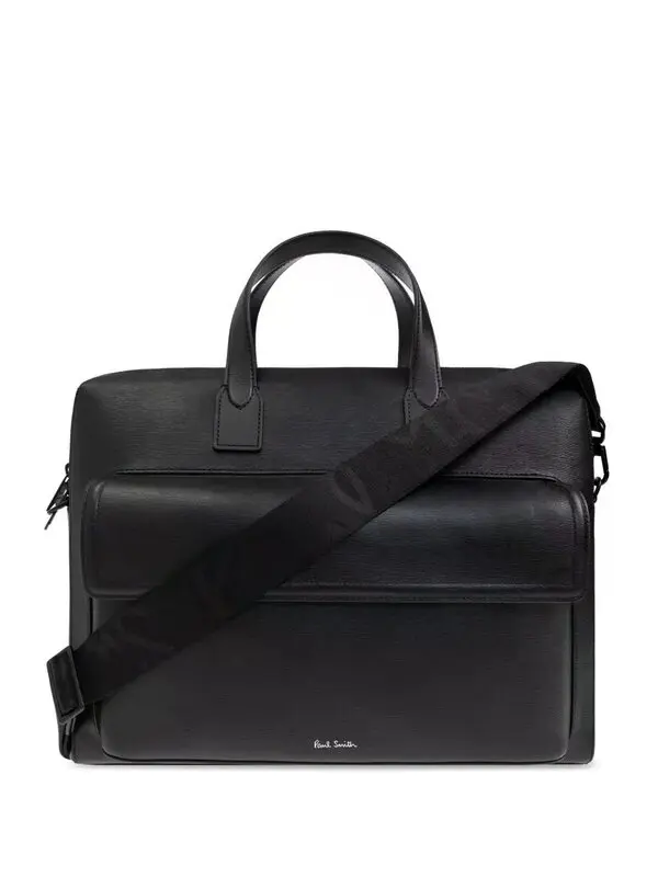 Paul Smith Leather Laptop Bag - Black
