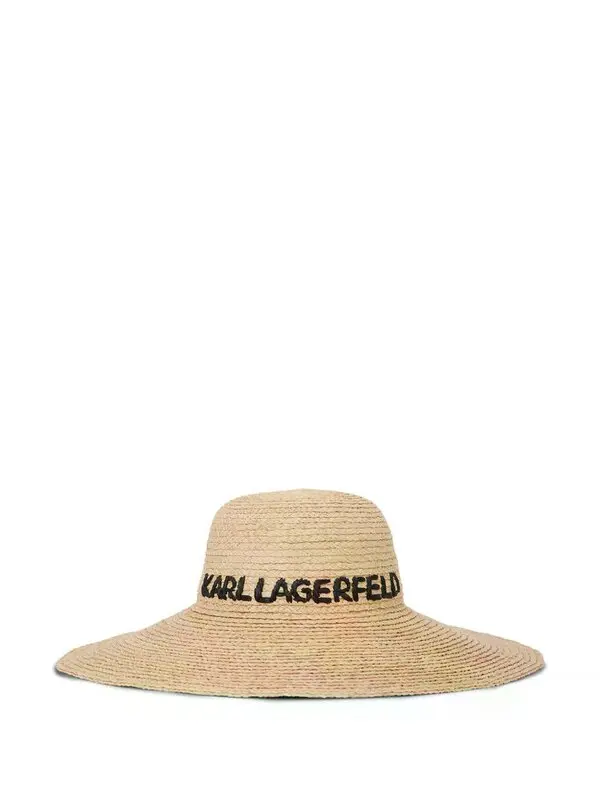 Karl Lagerfeld K/essential Wide Brim Hat - Neutrals