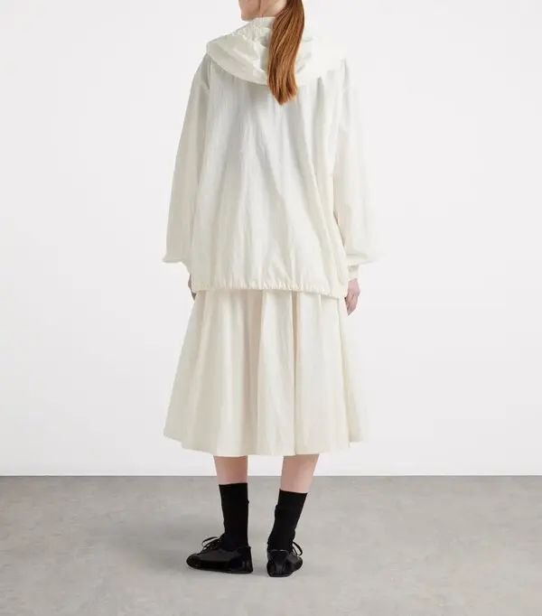 Prada Cotton-blend Hooded Belted Jacket - Neutral