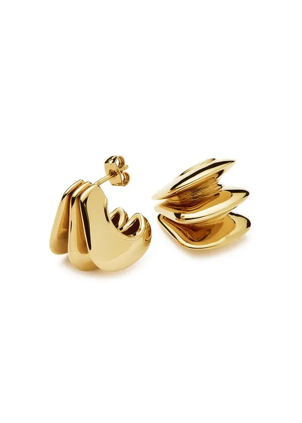 MISSOMA Hera Dome Triple Ridge 18kt -plated Earrings - Gold