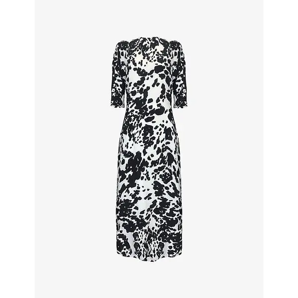 RO&ZO Abstract-pattern Woven Midi Dress