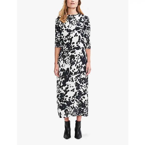 RO&ZO Abstract-pattern Woven Midi Dress