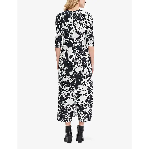 RO&ZO Abstract-pattern Woven Midi Dress