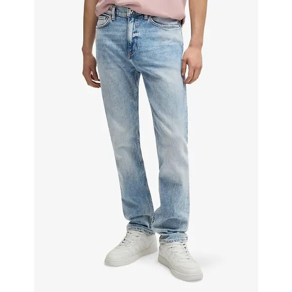 Hugo Regular-fit Straight-leg Distressed Denim Jeans