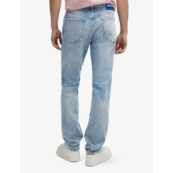 Hugo Regular-fit Straight-leg Distressed Denim Jeans