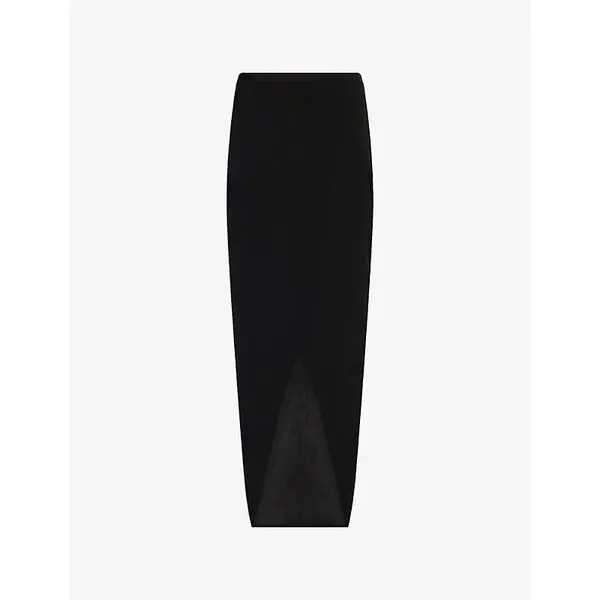 Rick Owens Pillar Wrap Wool Maxi Skirt
