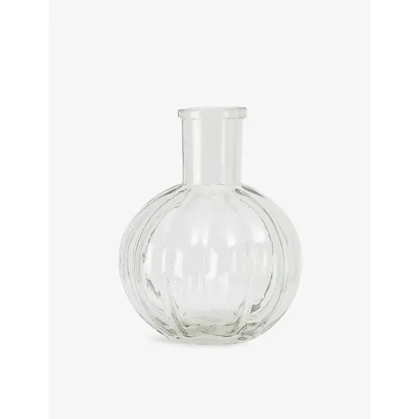 THE WHITE COMPANY Ribbed Bud Glass Vase 11cm - Clear