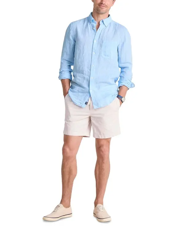 Vineyard Vines Surfside Regular Fit Button Down Linen Shirt - Jake Blue