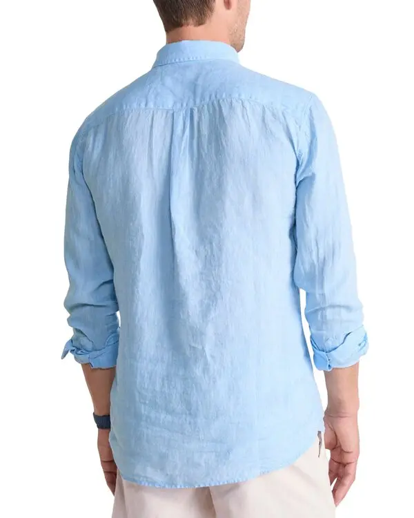 Vineyard Vines Surfside Regular Fit Button Down Linen Shirt - Jake Blue