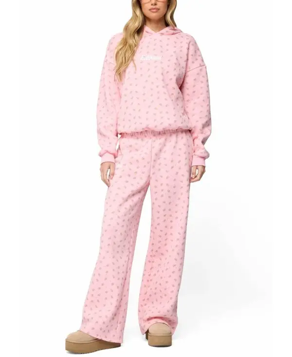 EDIKTED Flower Power Hoodie - Light-pink
