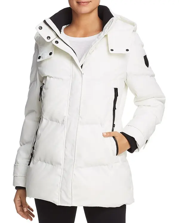 Vince Camuto Matte Short Puffer Coat - White