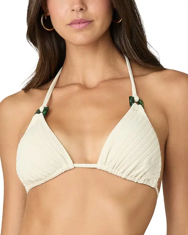 Shoshanna Textured Triangle Bikini Top - Ivory