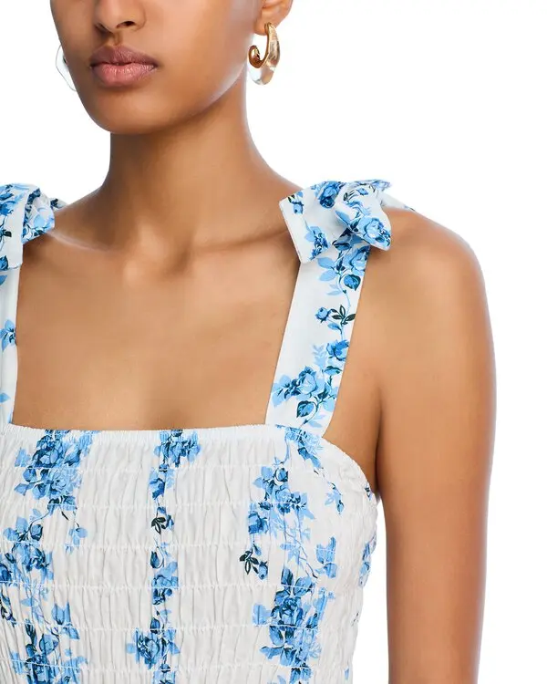 Aqua Empire Waist Maxi Dress - White/Blue - 70% Off | Editorialist